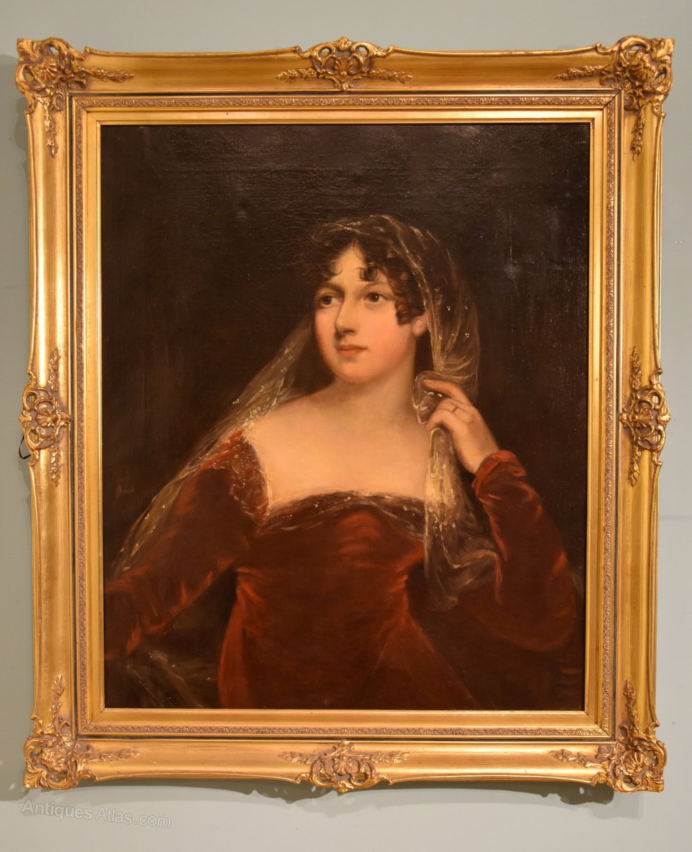 Antiques Atlas - "Portrait Of A Lady" Oil Painting