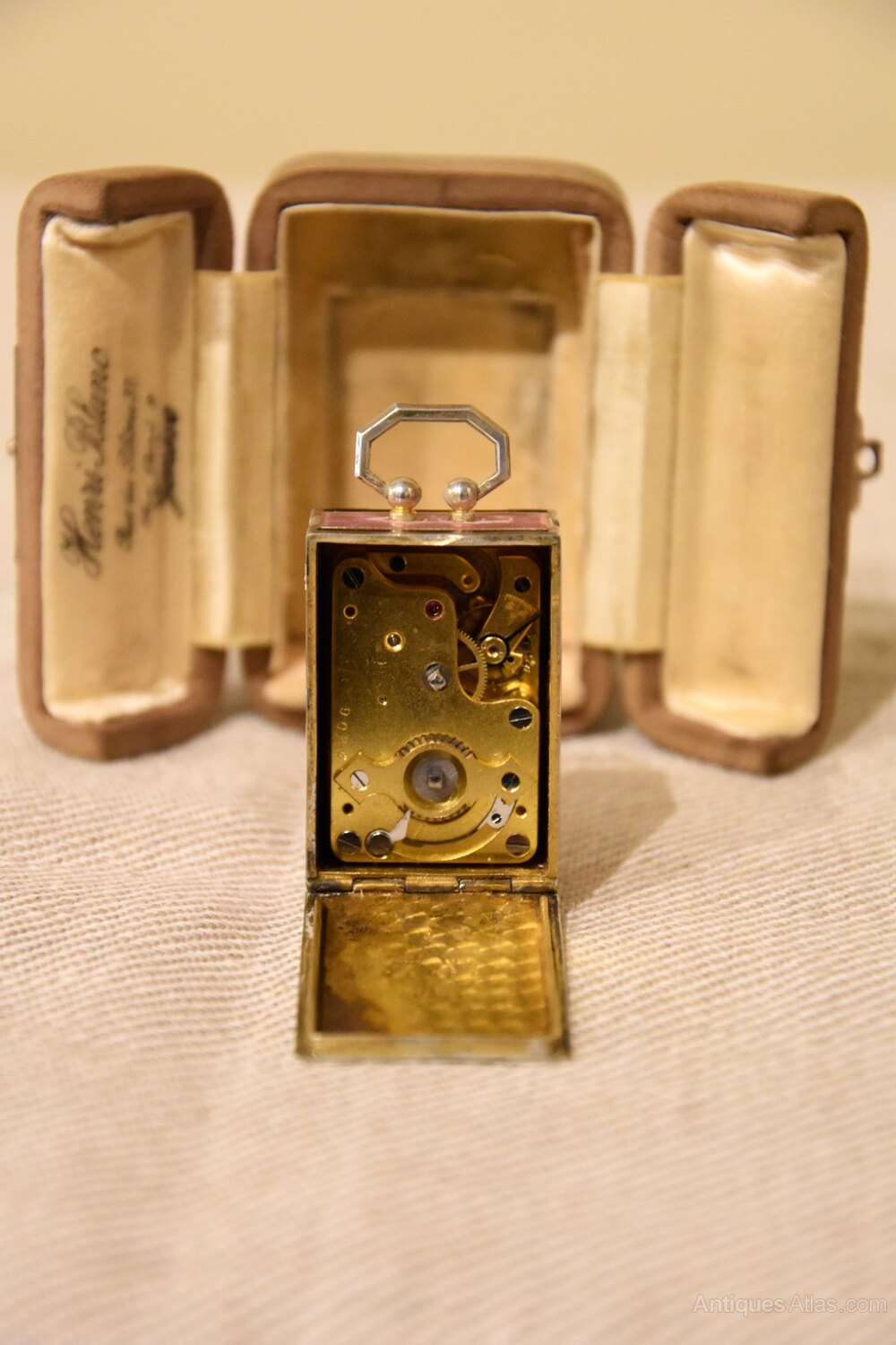 Antiques Atlas - Silver Gilt Enamelled Sub Miniature Carriage Clock ...