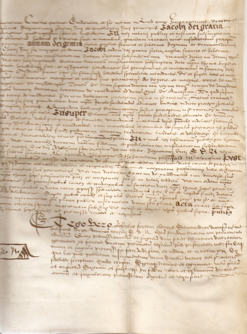 Antiques Atlas - Scottish Instrument Of Sasine Dated 1613 as167a1059