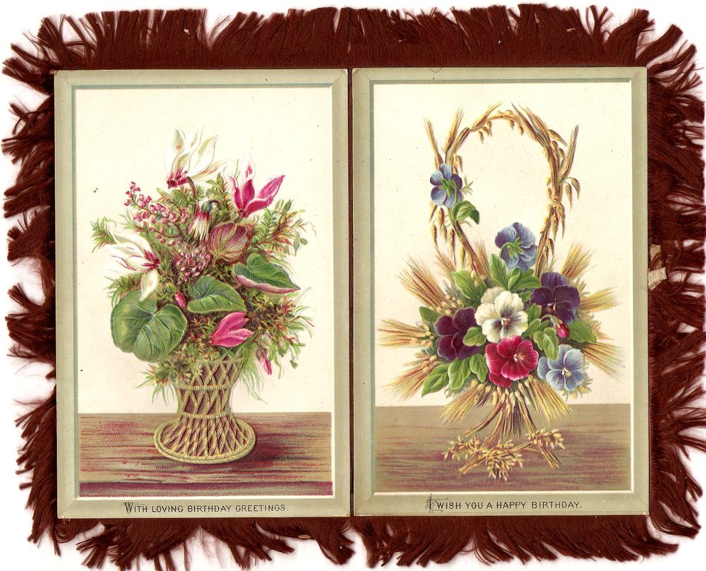 Antiques Atlas - Victorian 4 Sided Birthday Card - C1880'