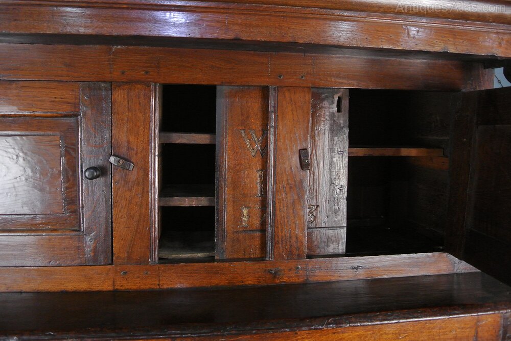 Superb Dated English Oak Court Cupboard as216a2307 - Antiques Atlas