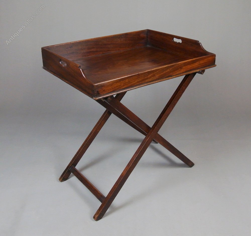 George III Mahogany Butler’s Tray - Original Stand - Antiques Atlas