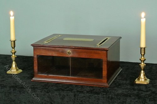 Antiques Atlas - Victorian Mahogany Glass And Brass Letter Box