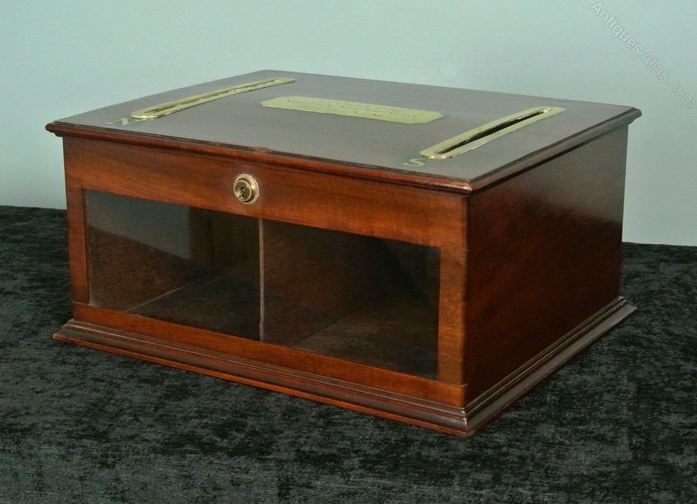 Antiques Atlas - Victorian Mahogany Glass And Brass Letter Box