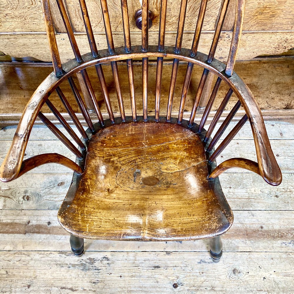 Primitive 18thC Yew Wood Stick Back Chair - Antiques Atlas