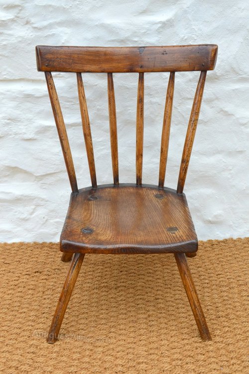Sweet 19thC Ladies Primitive Stick Chair - Antiques Atlas