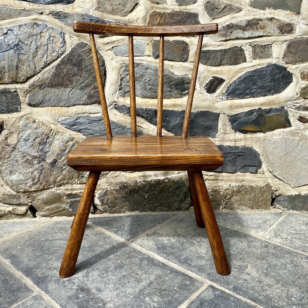 Welsh Comb Back Stick Chair In Oak And Pine - Antiques Atlas