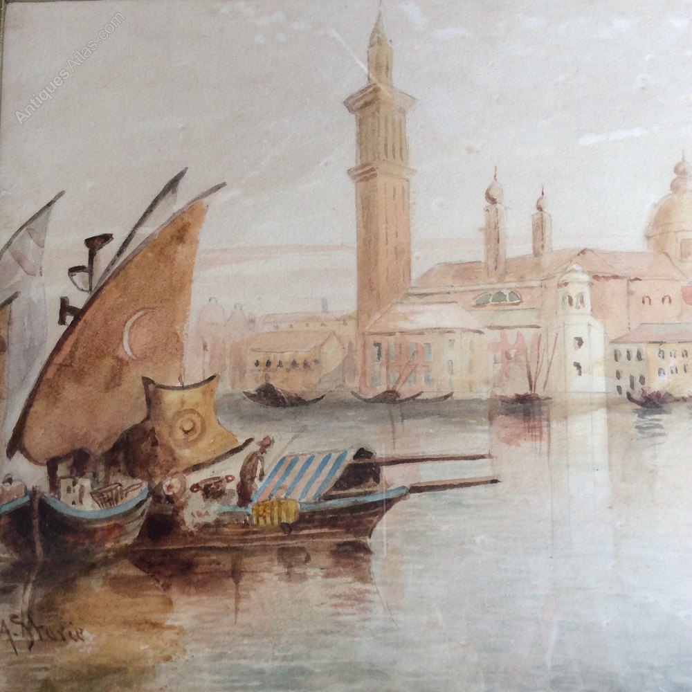 Antiques Atlas - Andrew Storie Venetian View Watercolour