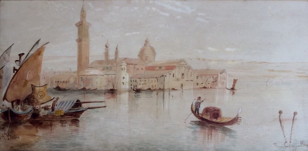 Antiques Atlas - Andrew Storie Venetian View Watercolour