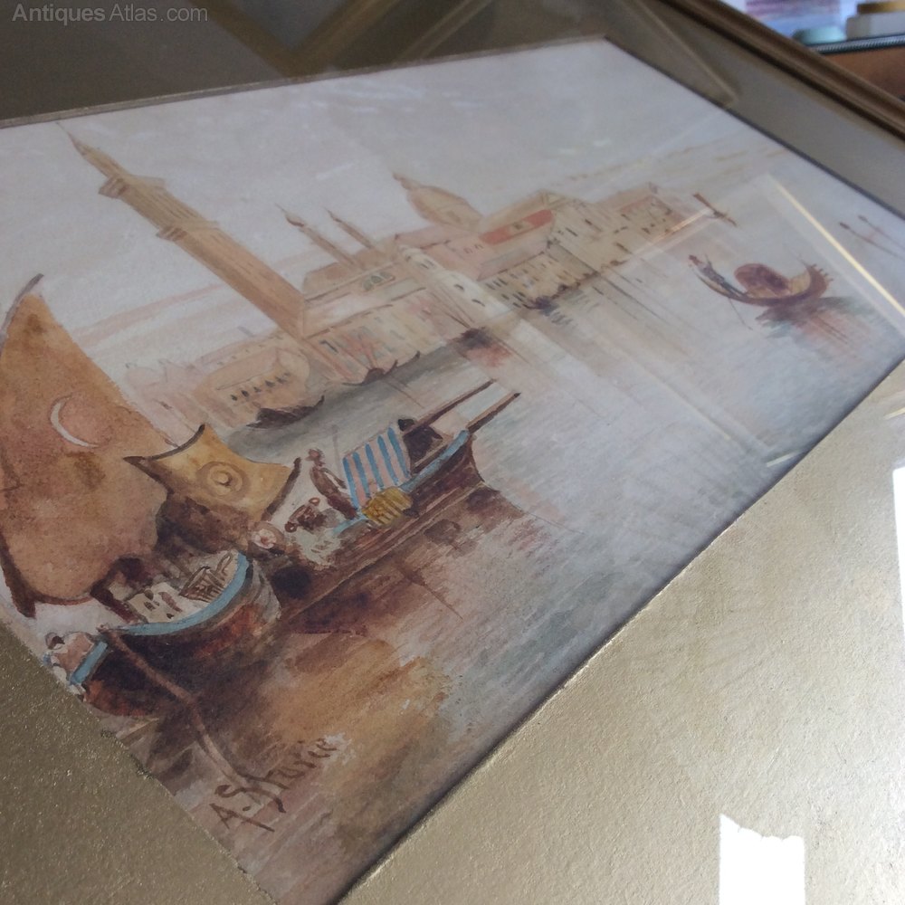 Antiques Atlas - Andrew Storie Venetian View Watercolour