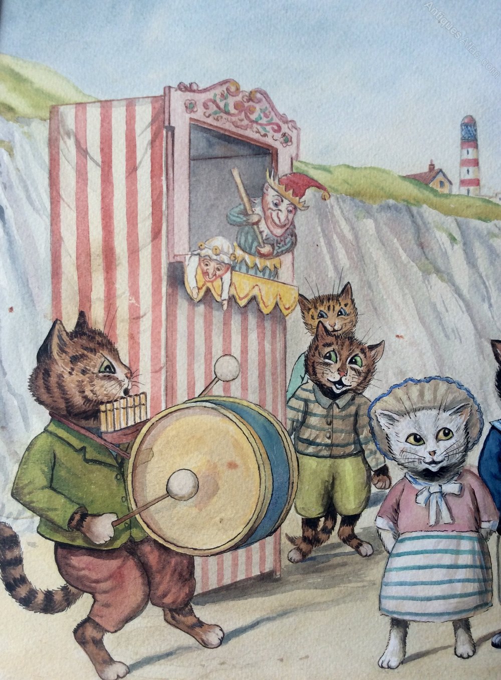 Antiques Atlas - Louis Wain Watercolour Signed