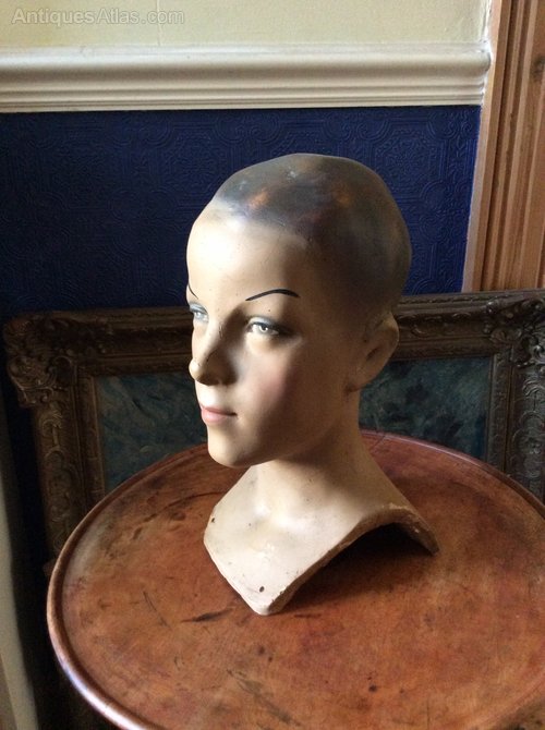 Antiques Atlas - Mid Century Hand Painted Plaster Shop Display Head