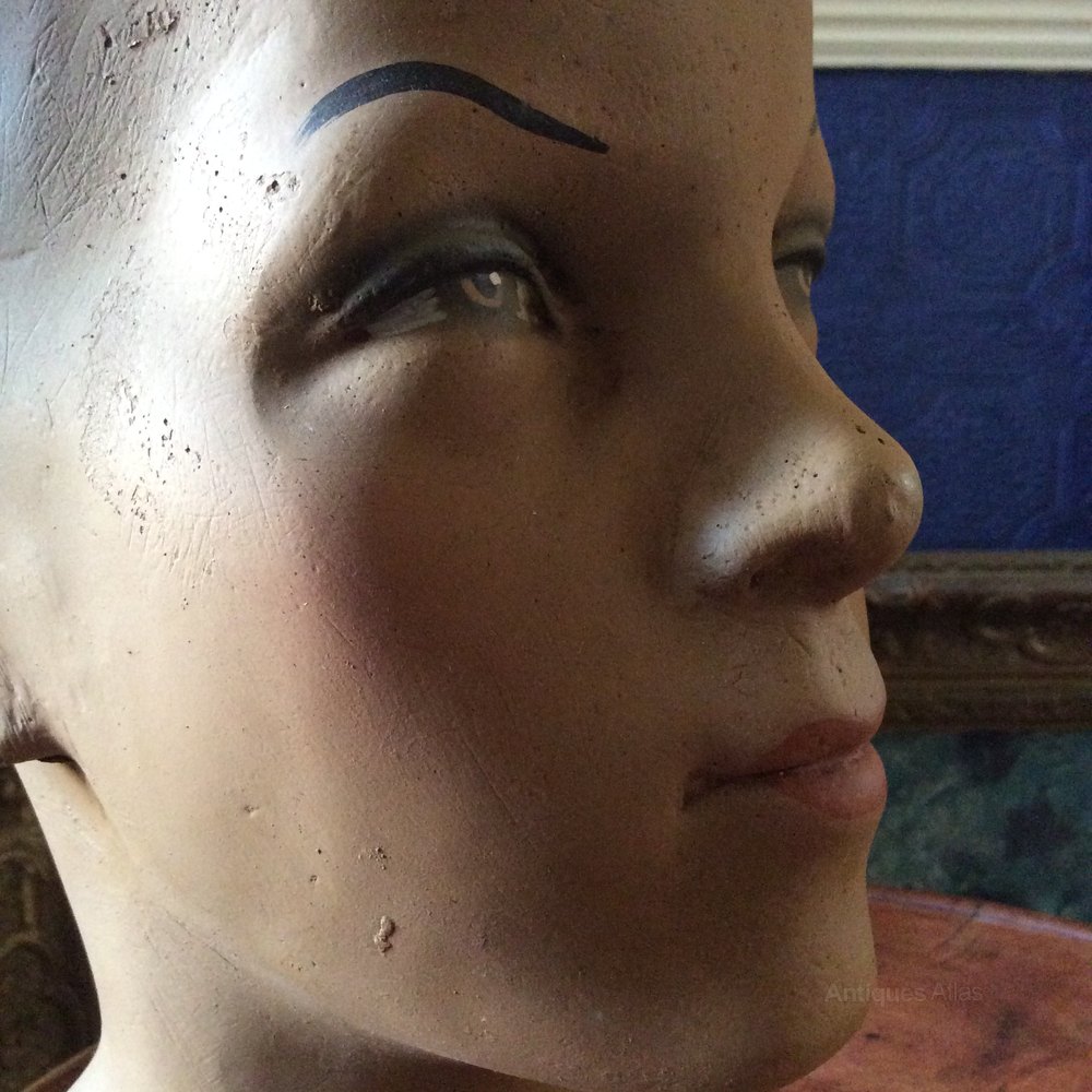 Antiques Atlas - Mid Century Hand Painted Plaster Shop Display Head
