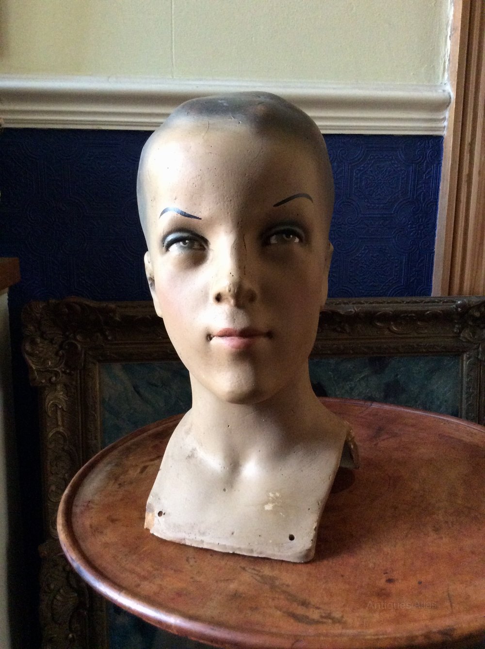 Antiques Atlas - Mid Century Hand Painted Plaster Shop Display Head