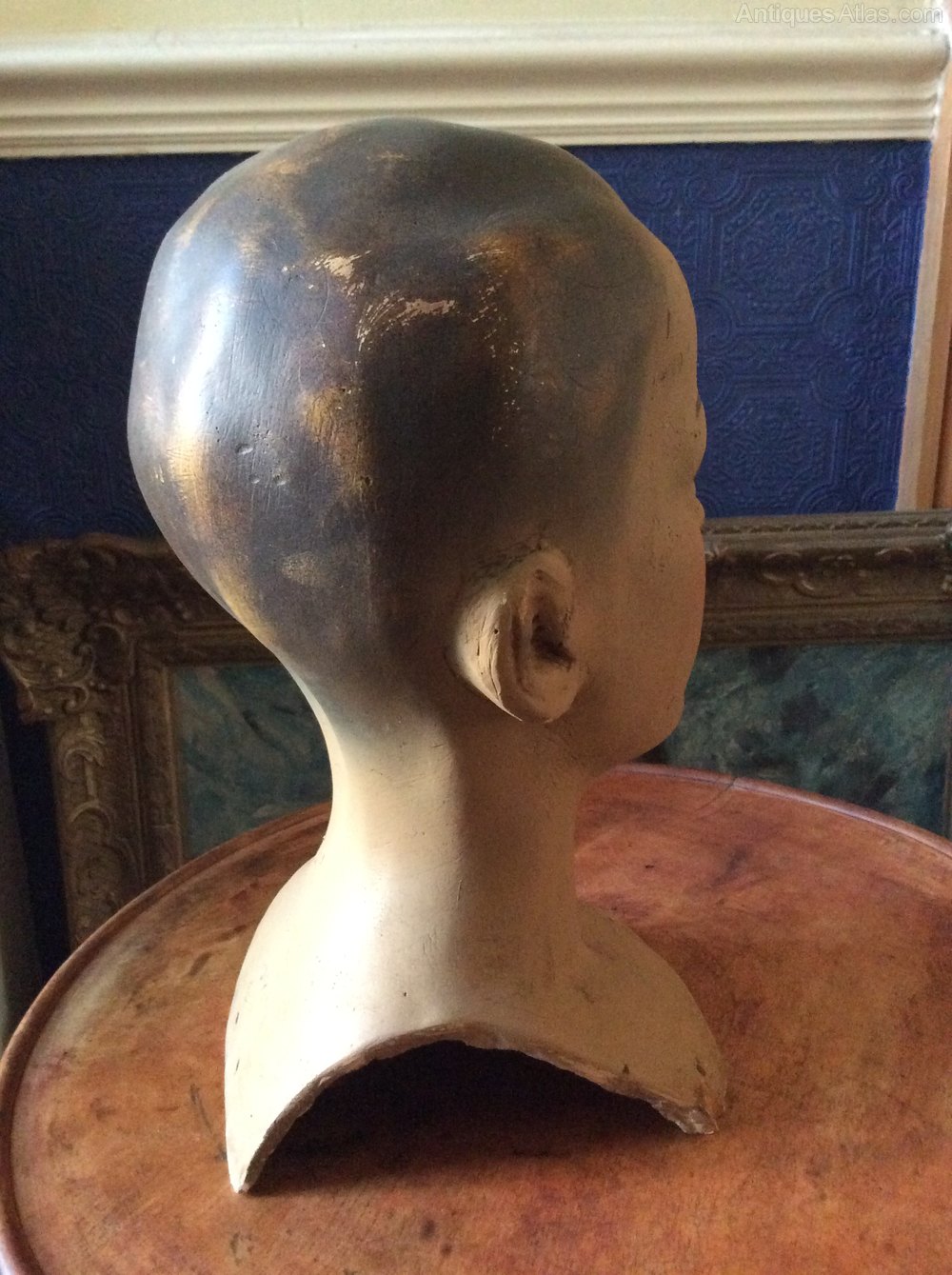 Antiques Atlas - Mid Century Hand Painted Plaster Shop Display Head