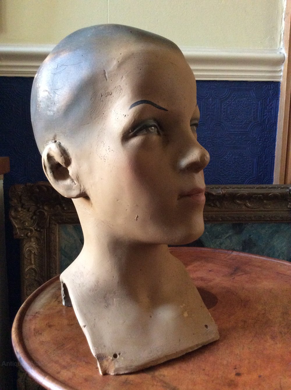 Antiques Atlas - Mid Century Hand Painted Plaster Shop Display Head