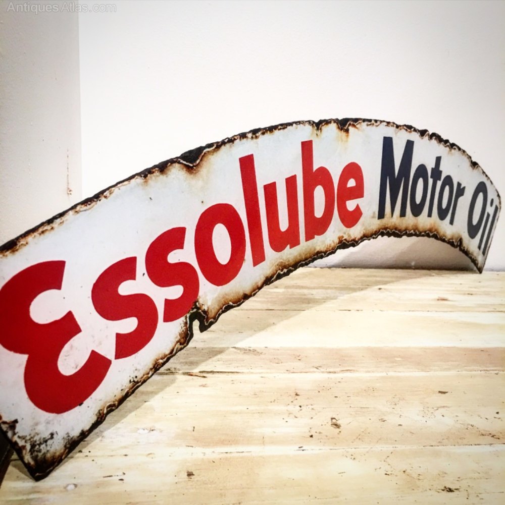 Antiques Atlas - Esso Motor Oil Enamel Sign