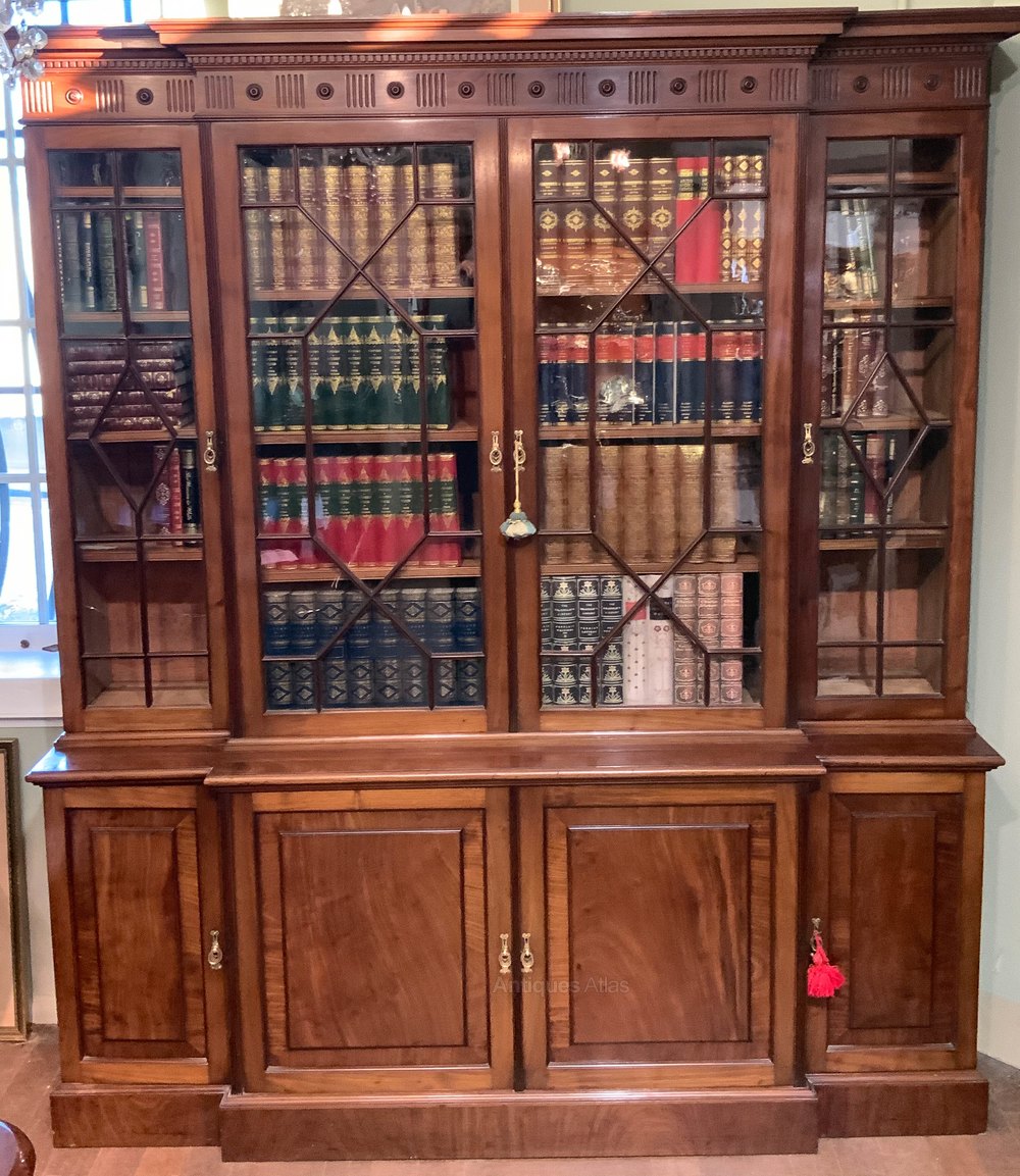 A Late Victorian Mahogany 4 Door Library Bookcase - Antiques Atlas