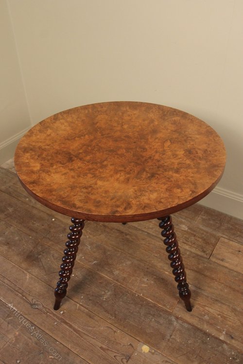 19th Century Burr Walnut Gypsy Table as129a1019 - Antiques Atlas