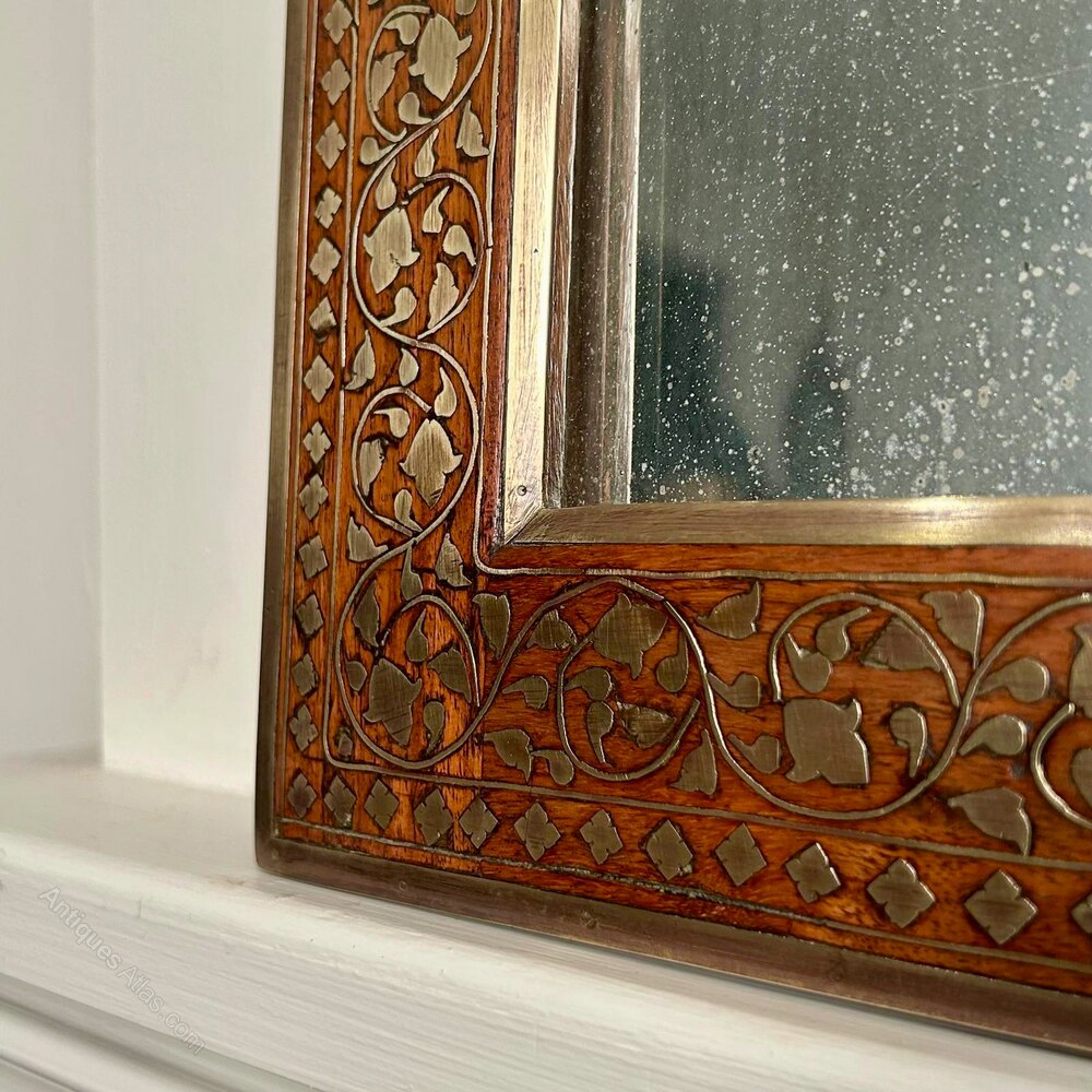 Antiques Atlas - Small Brass Inlaid Hoshiarpur Mirror as129a1878