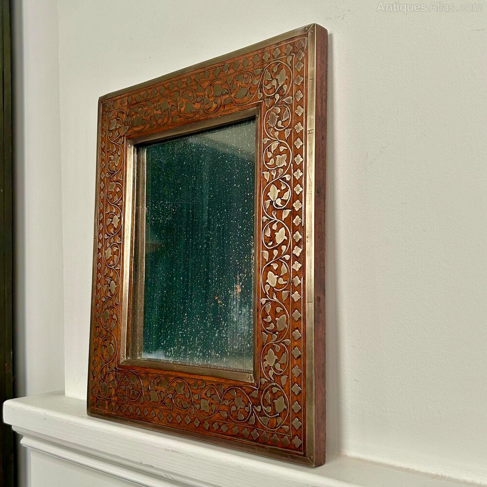 Antiques Atlas - Small Brass Inlaid Hoshiarpur Mirror as129a1878
