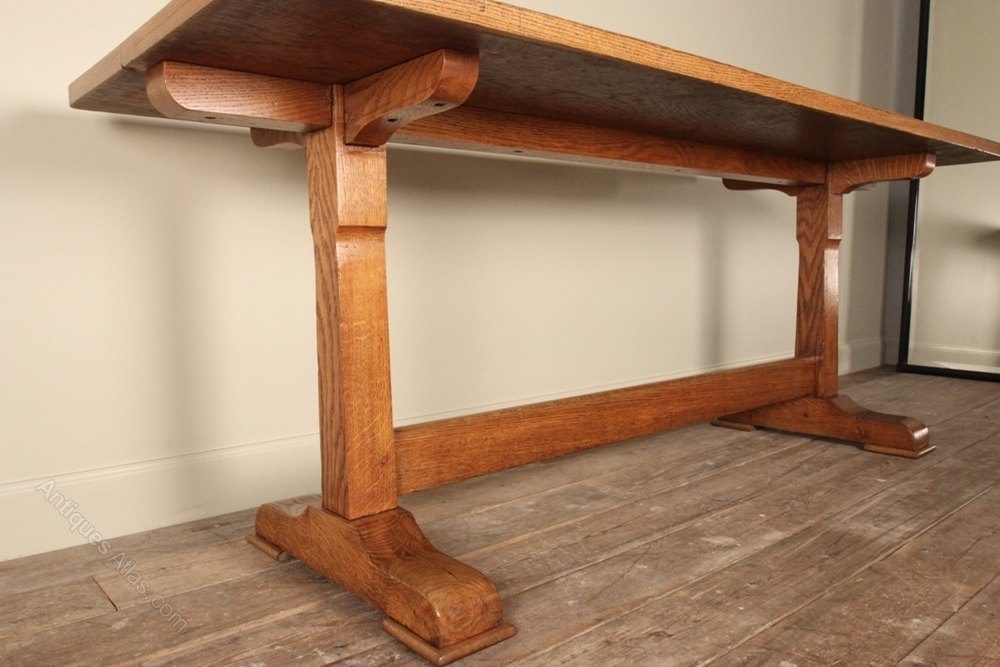 Stylish English Oak Refectory Table - Antiques Atlas