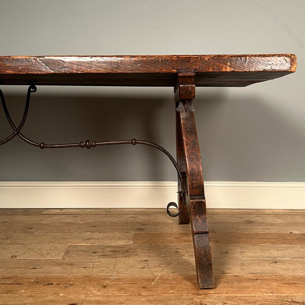 Wonderful Chestnut Spanish Refectory Dining Table as129a1556 - Antiques ...