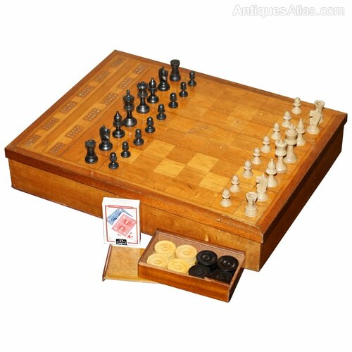 Antiques Atlas - 1920 Art Deco Chessboard Chess Set Checkers Bridge ...
