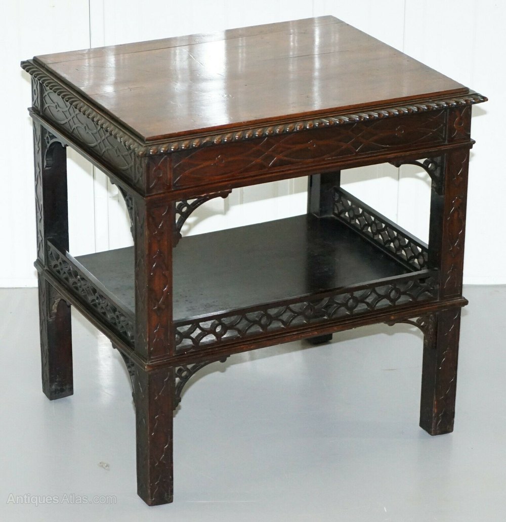 C.1850 Thomas Chippendale Revival Fretwork Table - Antiques Atlas