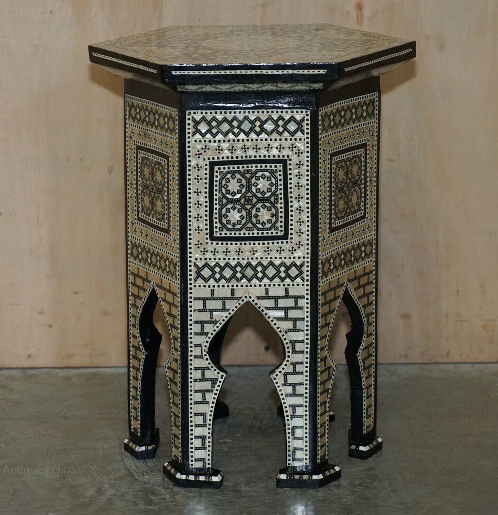 C.1900 Syrian Mother Of Pearl Inlaid Side Table - Antiques Atlas
