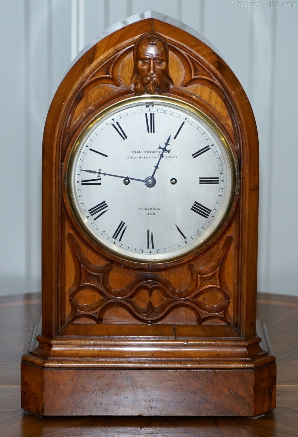 Antiques Atlas - Charles Frodsham Gothic Revival Walnut Clock