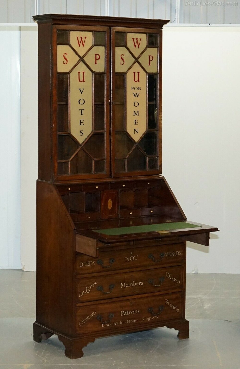 Circa 1800 Bureau Bookcase With Suffragettes Décor - Antiques Atlas