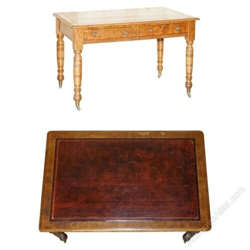 Circa 1840 Pollard Oak Library Writing Table Desk - Antiques Atlas