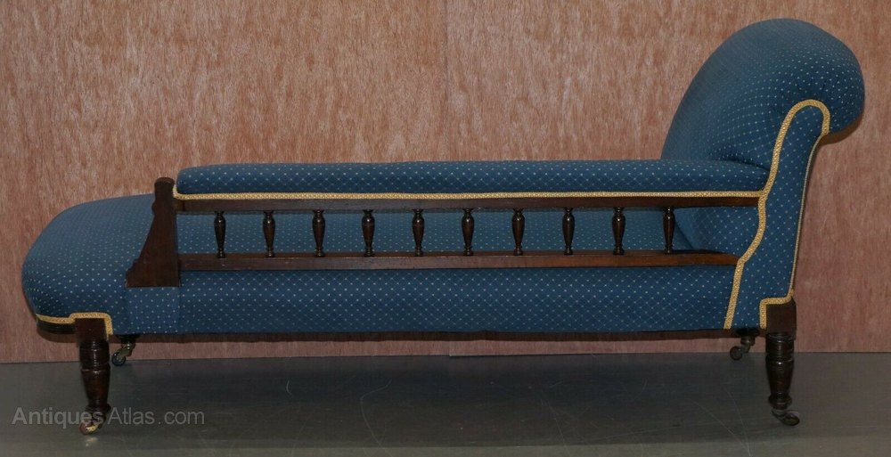 Early Victorian Mahogany Library Chaise Lounge - Antiques Atlas
