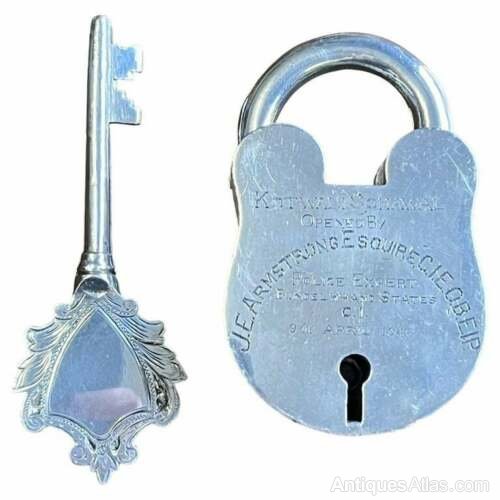 Antiques Atlas - Late Victorian Silver Plated Chubb’s Padlock & Key