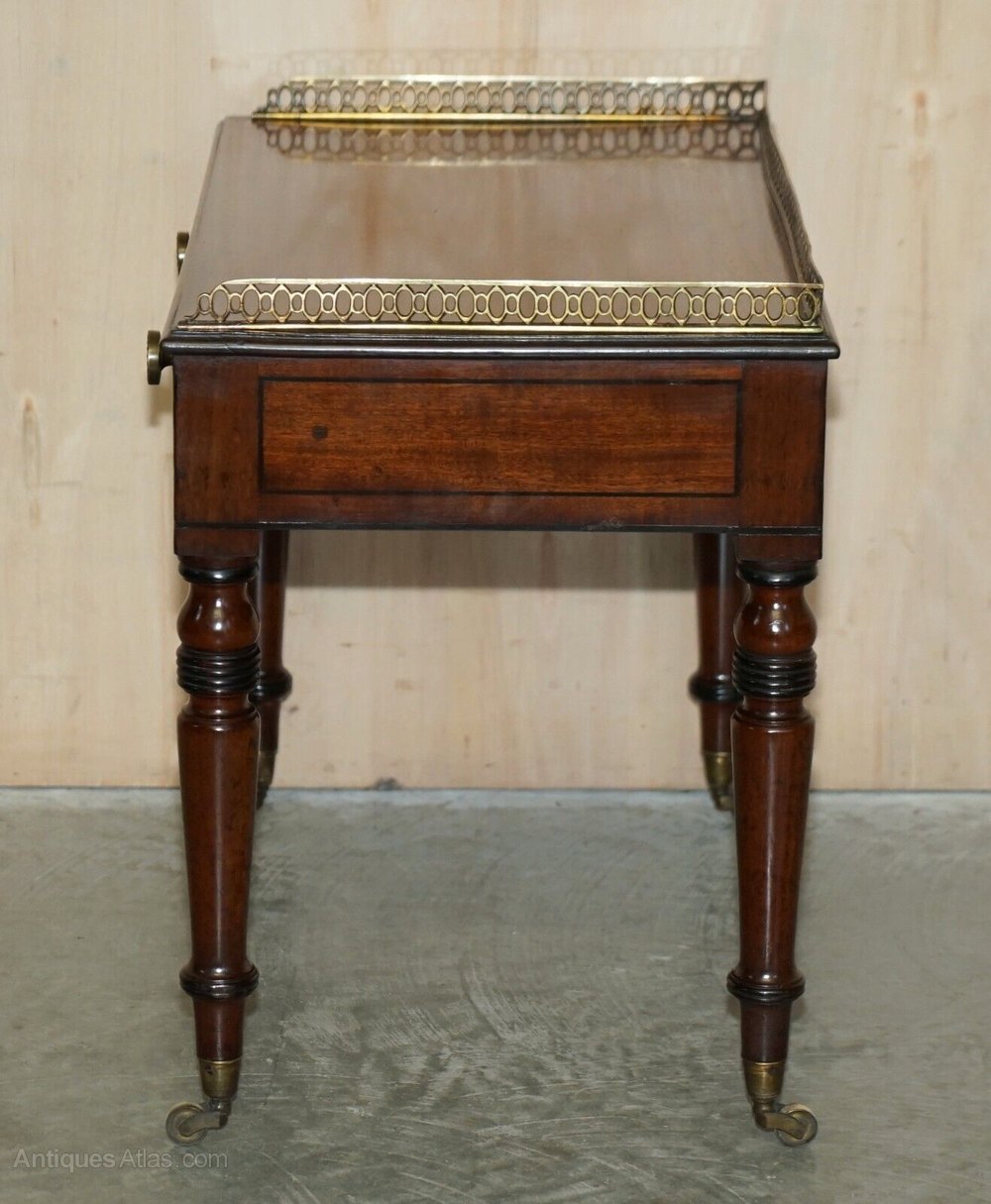 Regency 1815 Side Table With Brass Gallery Rail - Antiques Atlas