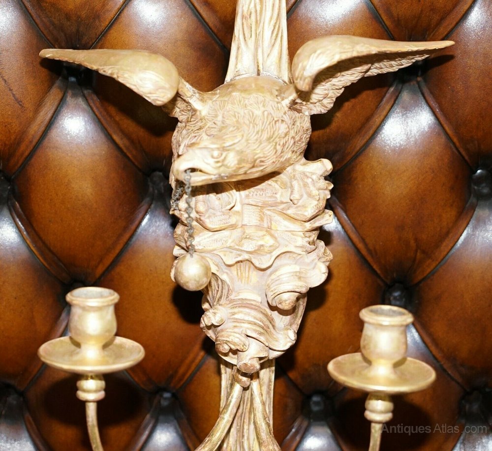 Antiques Atlas - Regency Pair Of Twin Eagle Wall Appliques Sconces