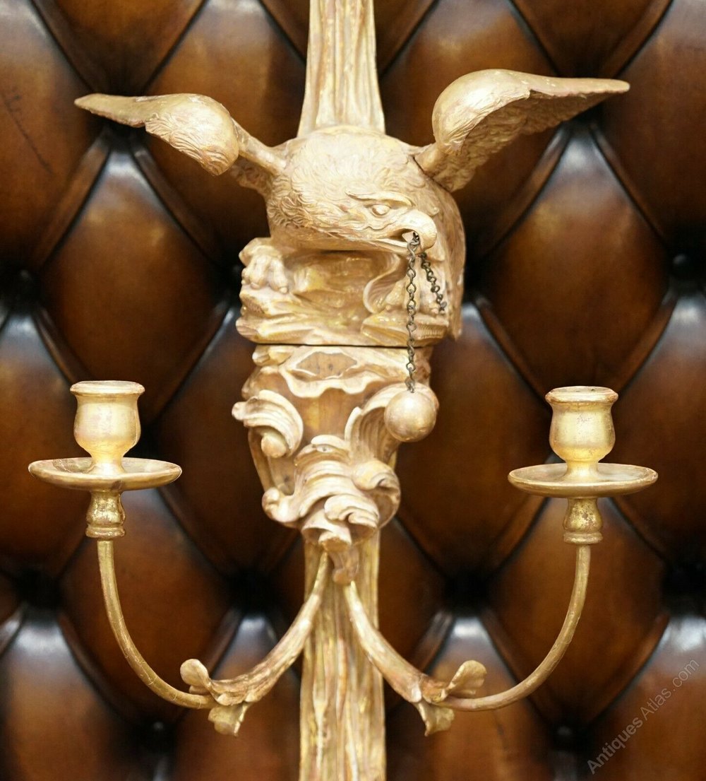 Antiques Atlas - Regency Pair Of Twin Eagle Wall Appliques Sconces