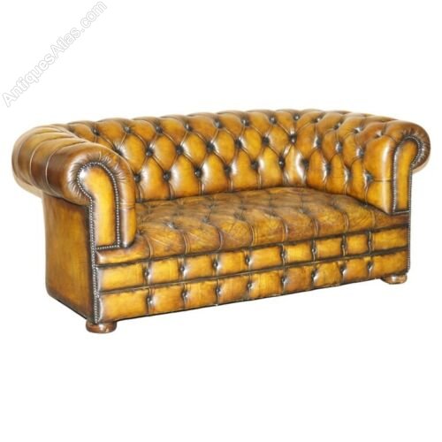 Restored Edwardian 1910 Leather Chesterfield Sofa - Antiques Atlas
