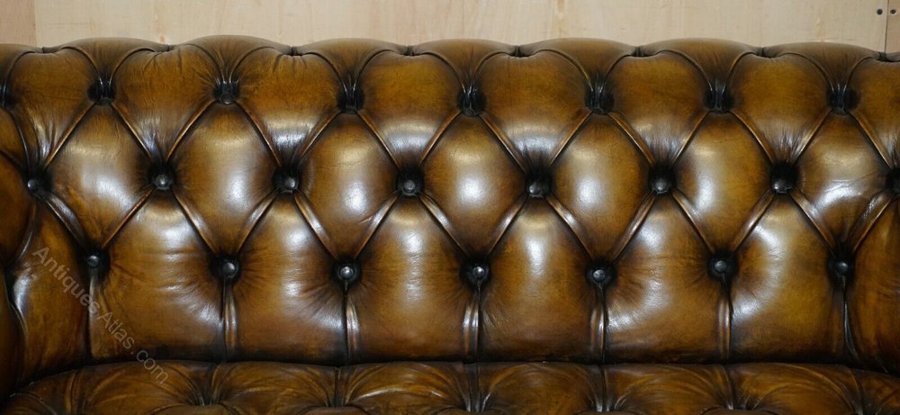 Restored Edwardian 1910 Leather Chesterfield Sofa - Antiques Atlas