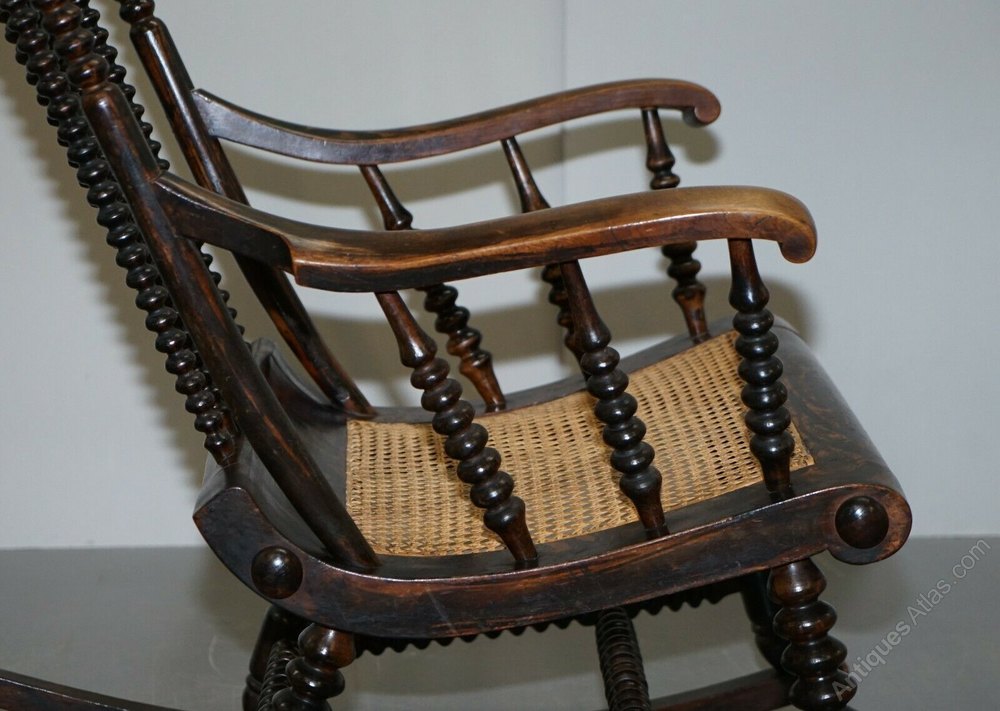 Victorian Circa 1860 Bobbin Turned Rocking Chair - Antiques Atlas