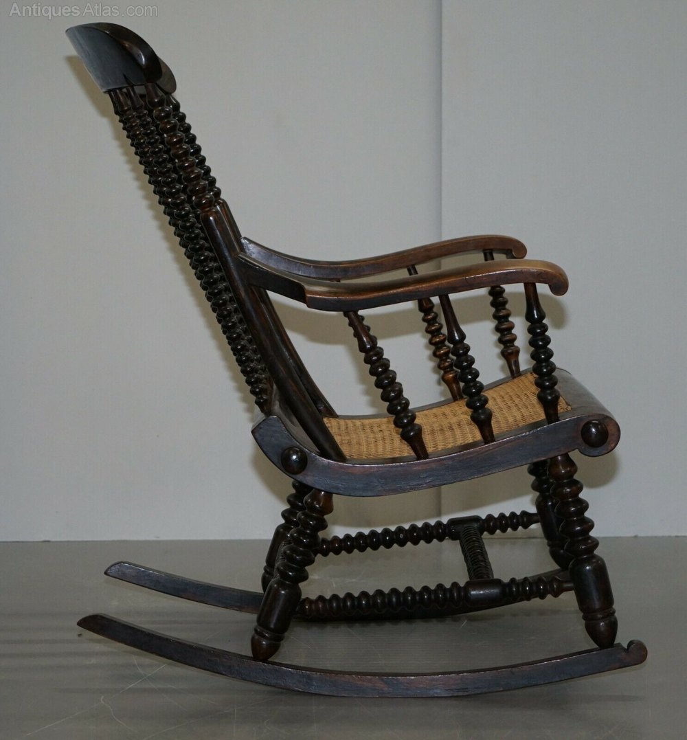 Victorian Circa 1860 Bobbin Turned Rocking Chair - Antiques Atlas
