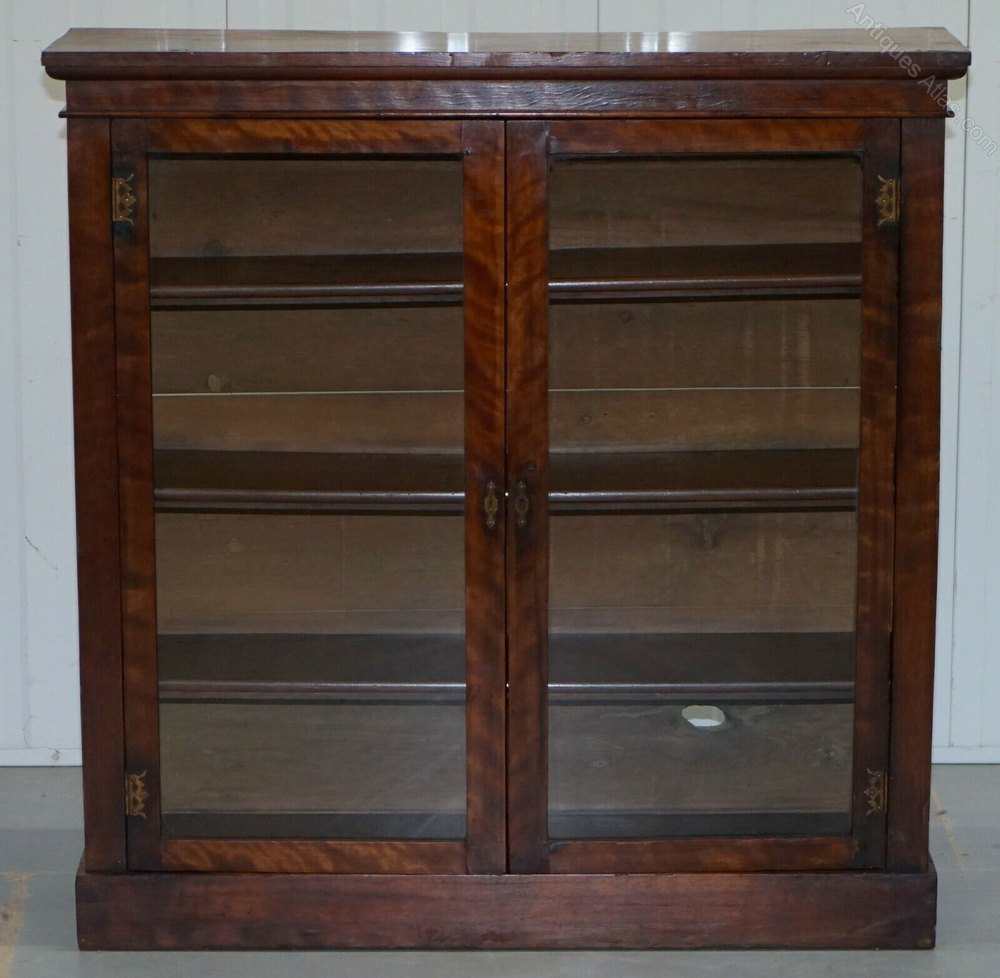 Victorian Library Bookcase With Glazed Doors - Antiques Atlas