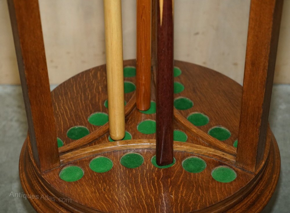 Antiques Atlas - Victorian Oak Revolving Snooker Pool Cue Rack