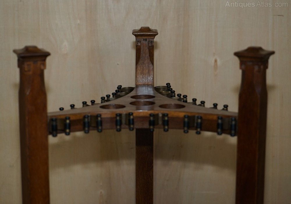 Antiques Atlas - Victorian Oak Revolving Snooker Pool Cue Rack