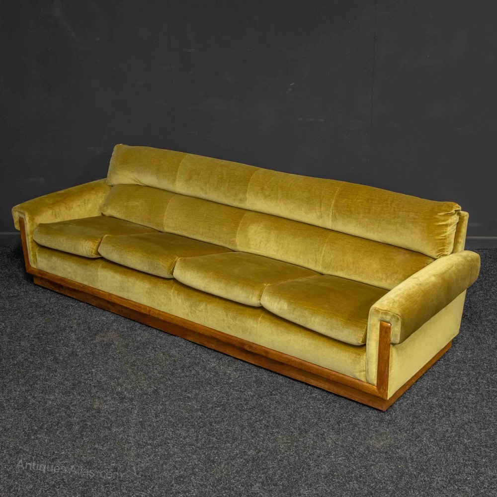Antiques Atlas - Mid Century Gold Draylon Four Seater Sofa