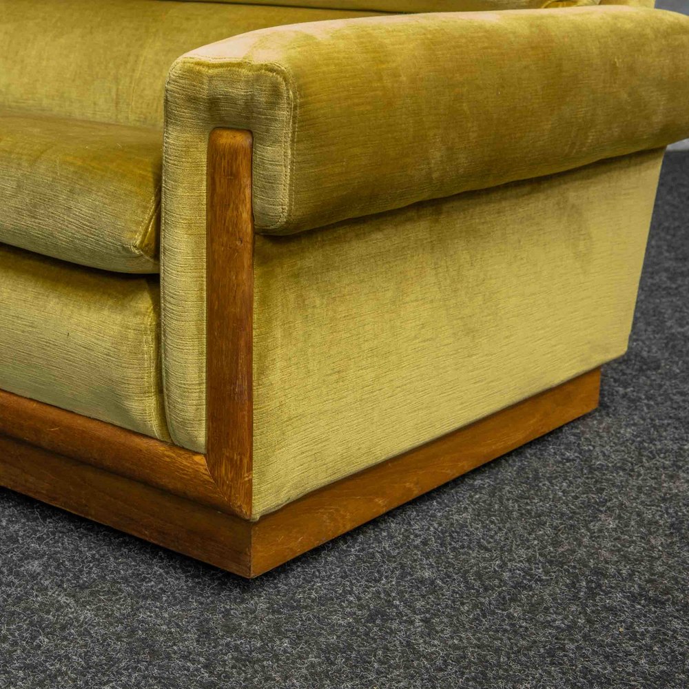 Antiques Atlas - Mid Century Gold Draylon Four Seater Sofa