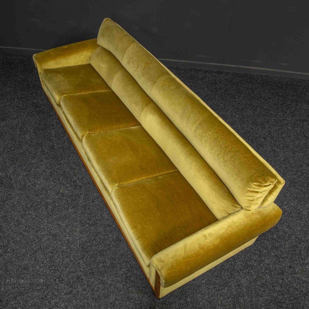 Antiques Atlas - Mid Century Gold Draylon Four Seater Sofa