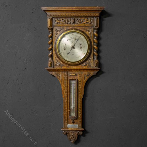 Antiques Atlas - Oak Aneroid Barometer