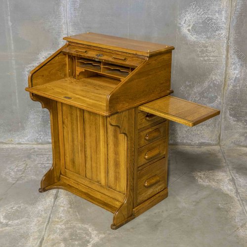 Small Edwardian Oak Desk / Davenport - Antiques Atlas